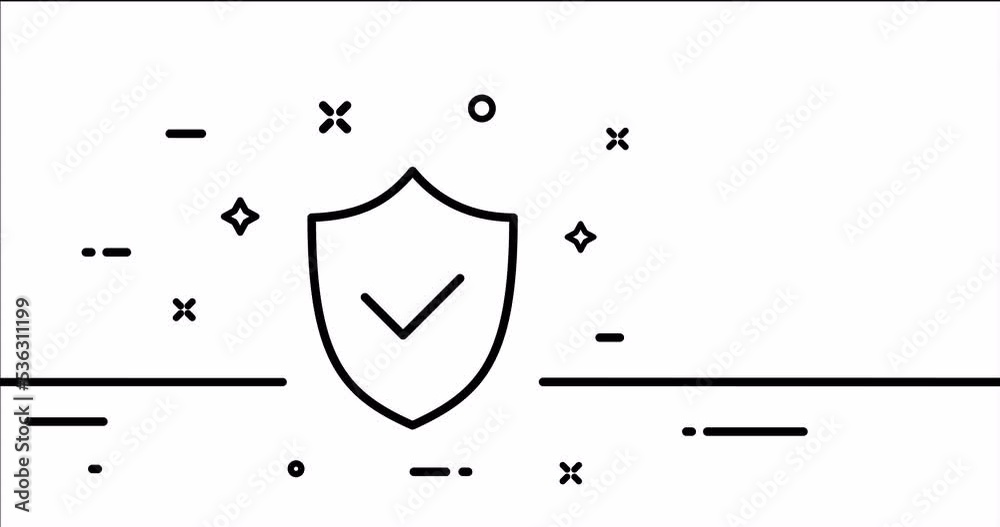 Shield with checkmark. Antivirus, approval, approved, allowed, safe ...