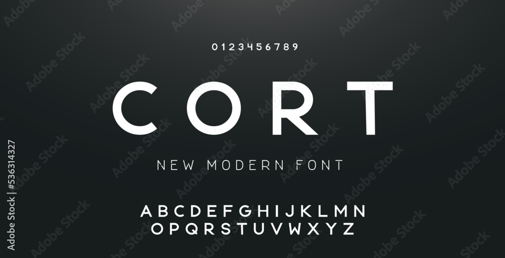 CORT Sports minimal tech font letter set. Luxury vector typeface for ...