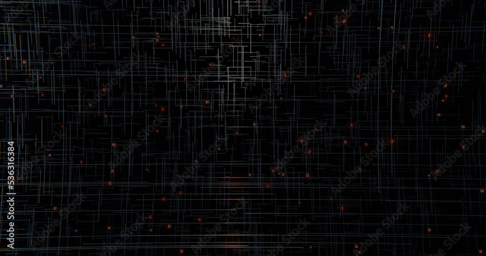 Concept big data center. Printed circuit board futuristic server ...