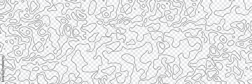 Flat Black Mountains Topographic Map Contour Lines Isolated on ...