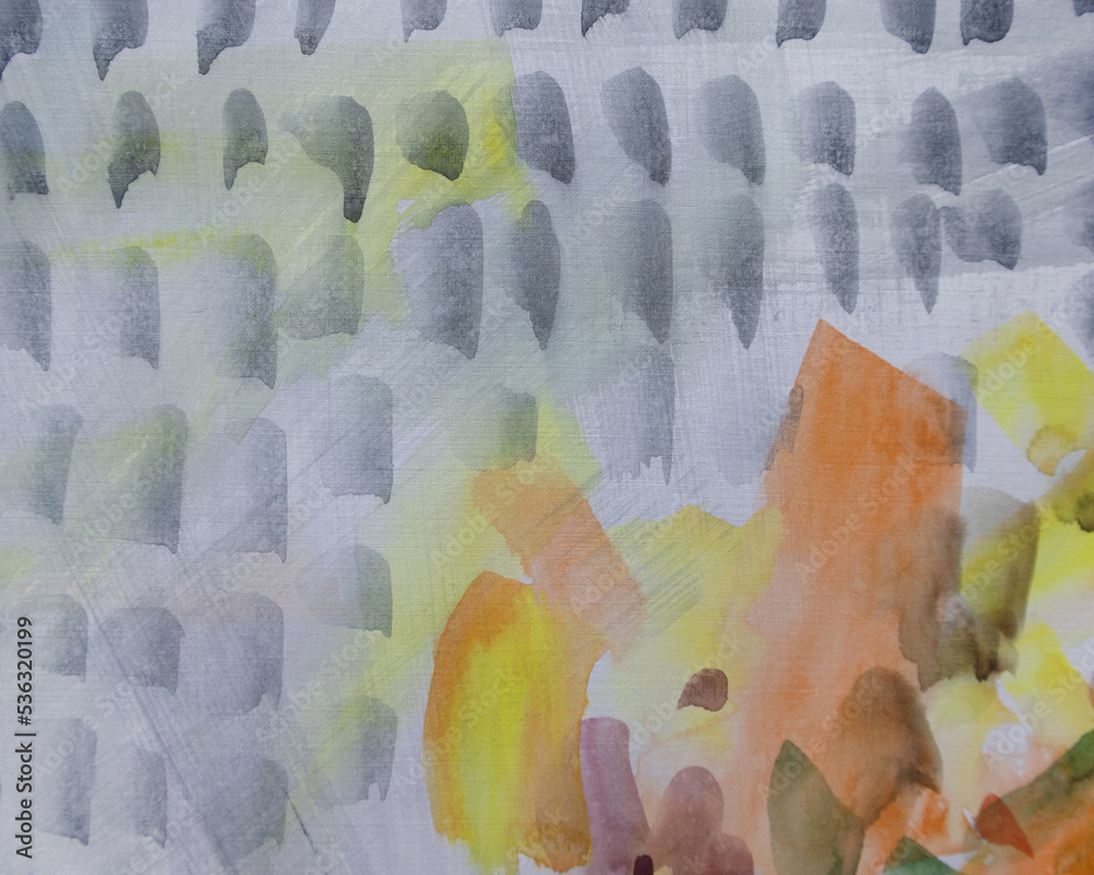 Abstract grumpy house with windows and fall colors foliage ...