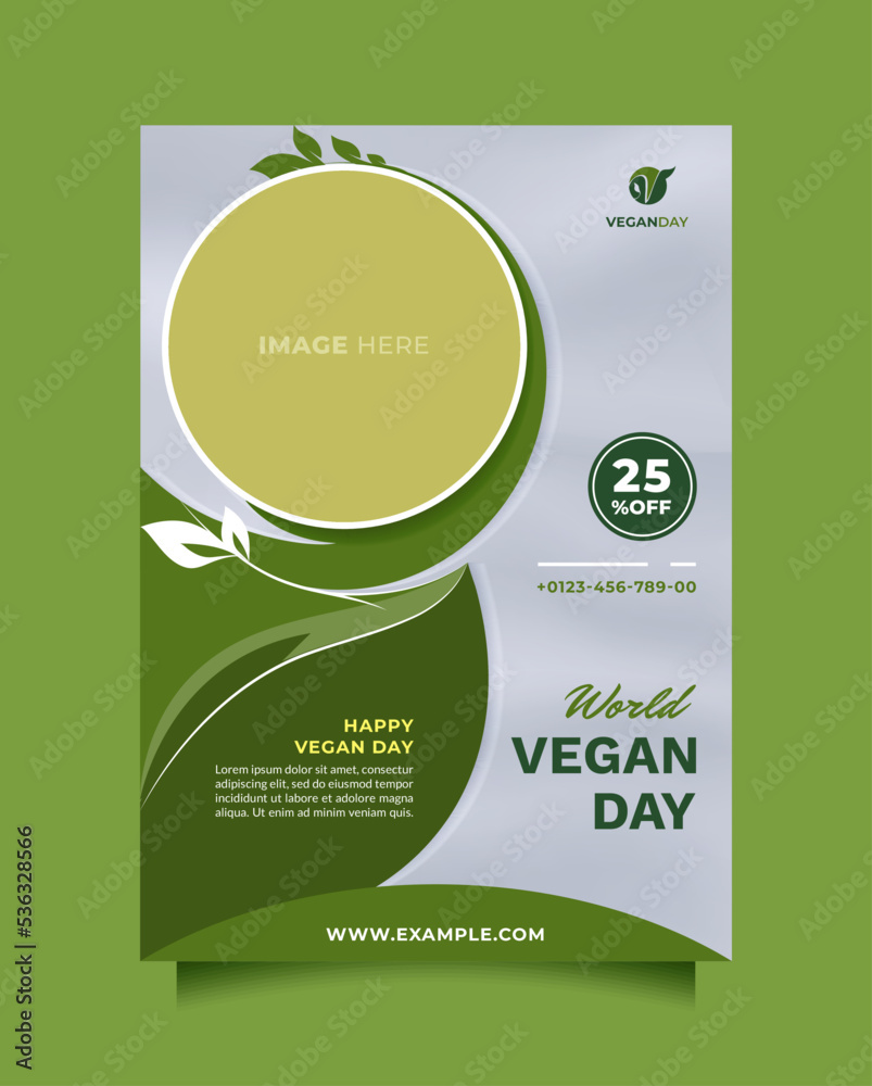 World vegan day template flyer and brochure with a4 size. Beautiful ...