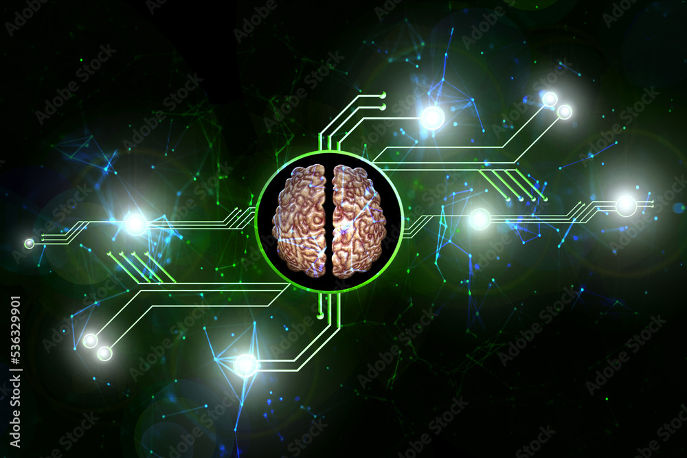 artificial intelligence Digital Brain Machine learning Science and 3D ...