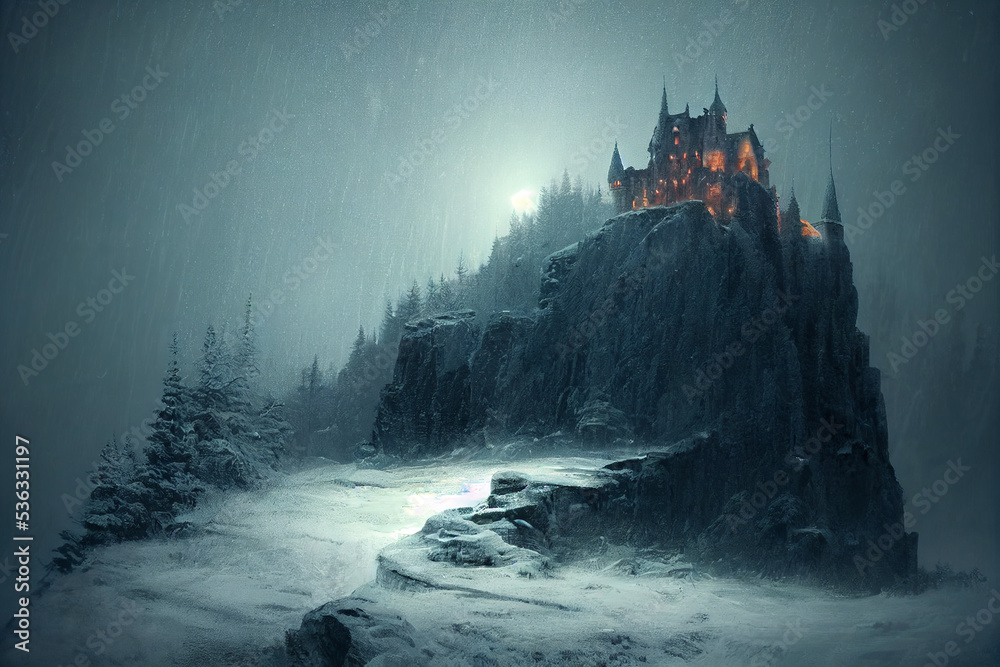 Snowy Dark Castle