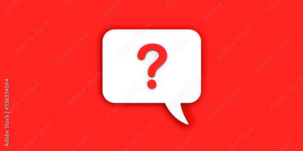 Red question mark on a white message board. Emergency signal. Question ...