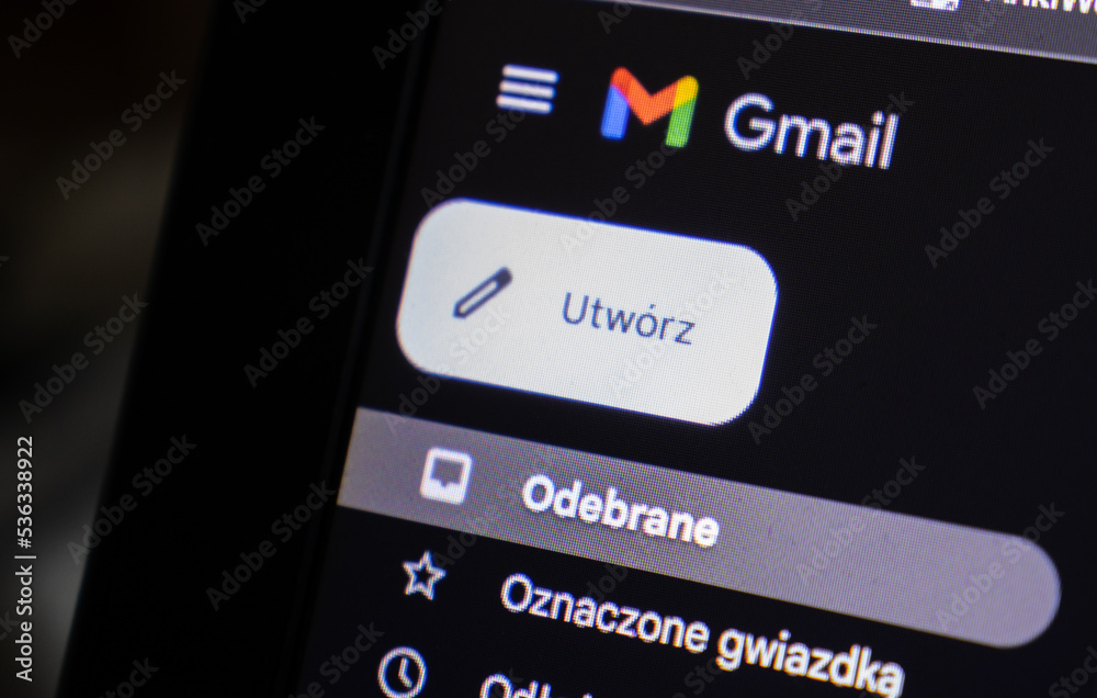 Gmail brand logo on monitor screen background Stock Photo | Adobe Stock