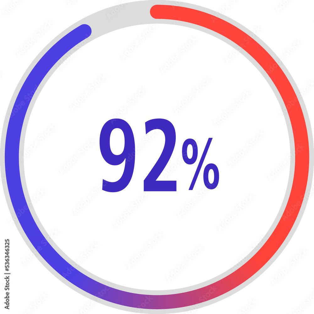 circle percentage diagrams, Pie Charts icon Showing 92% Stock Illustration | Adobe Stock