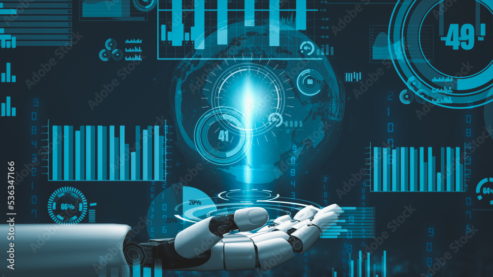 Futuristic robot artificial intelligence revolutionary AI technology ...