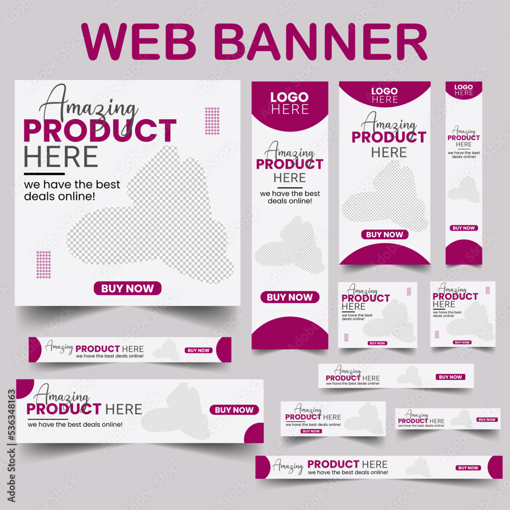Animated gif web Banner Design template free vector Abstract banner ...