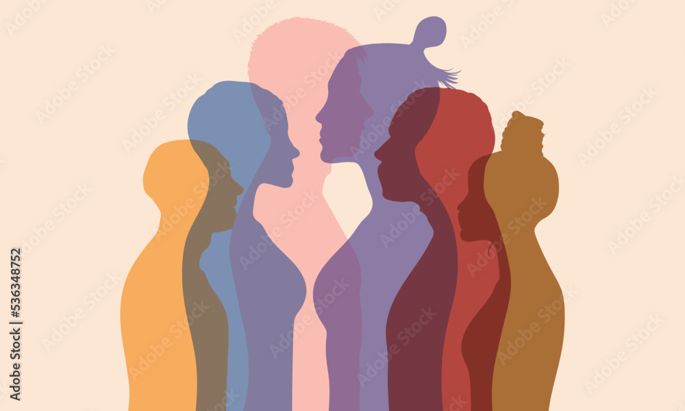 Racism and anti-racism concepts. Multicultural society. Portrait of a ...