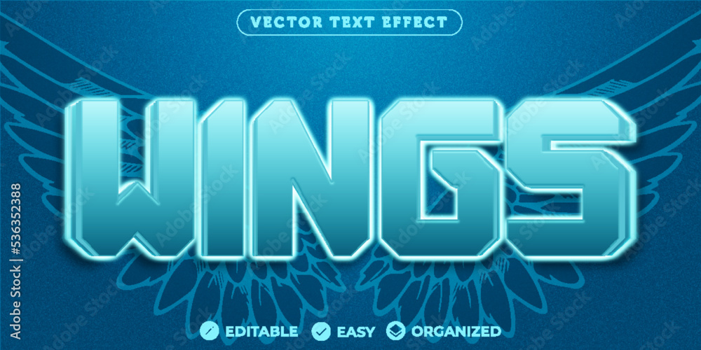 Wings Text Effect,Fully Editable Font Text Effect Stock Vector | Adobe ...