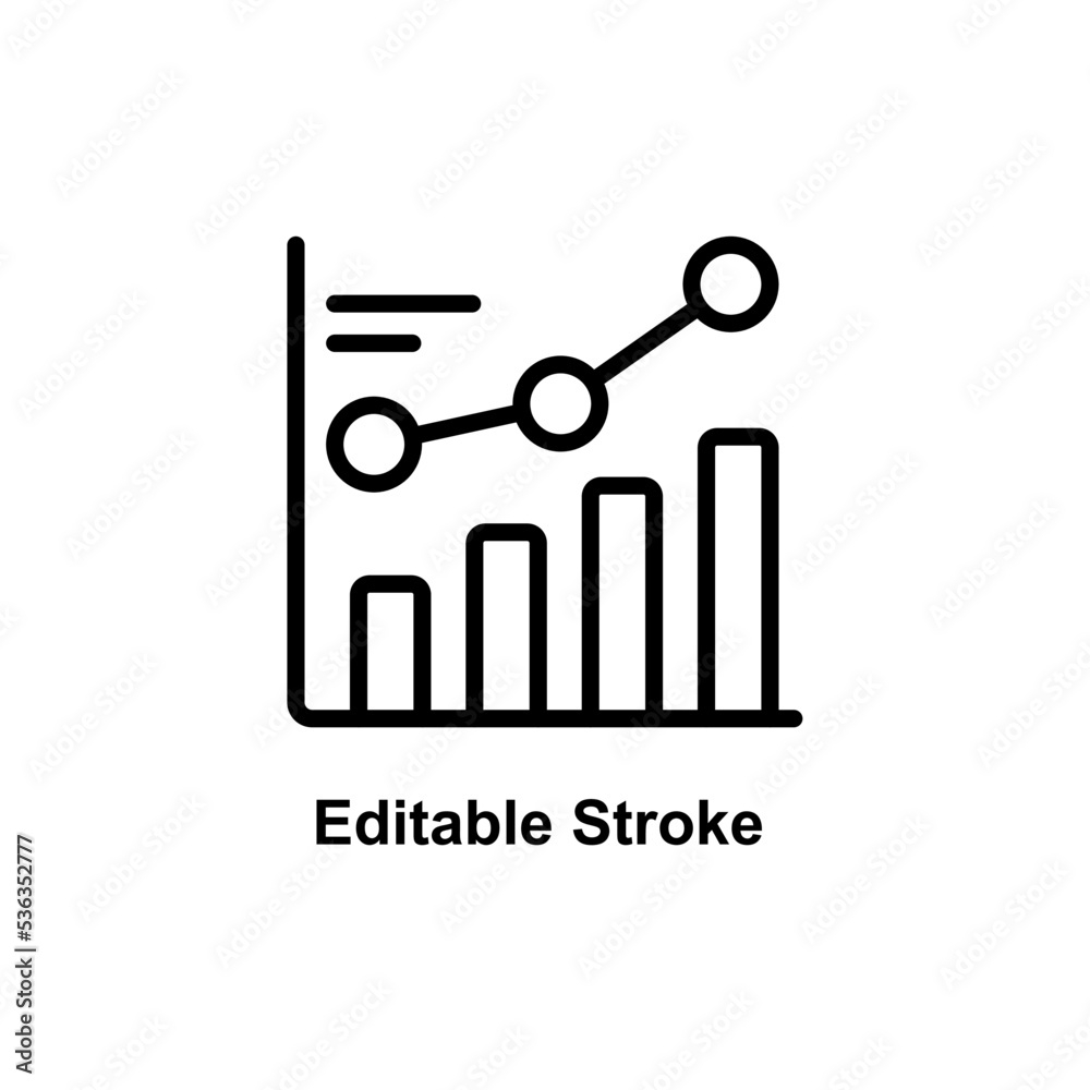 stock market icon designed in outline style decorated with stock chart ...