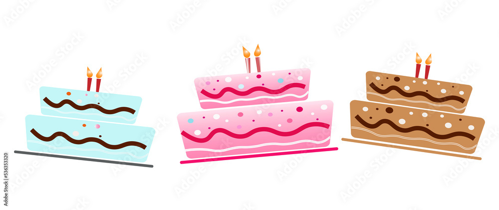 PNG Cartoon cakes on transparent background. Colorful delicious ...