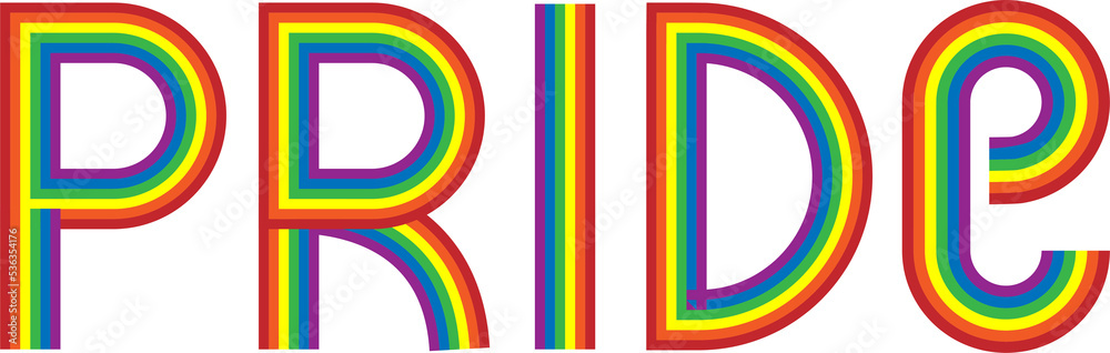 Word Pride in LGBT rainbow color stripe. To celebrate pride month, gay ...