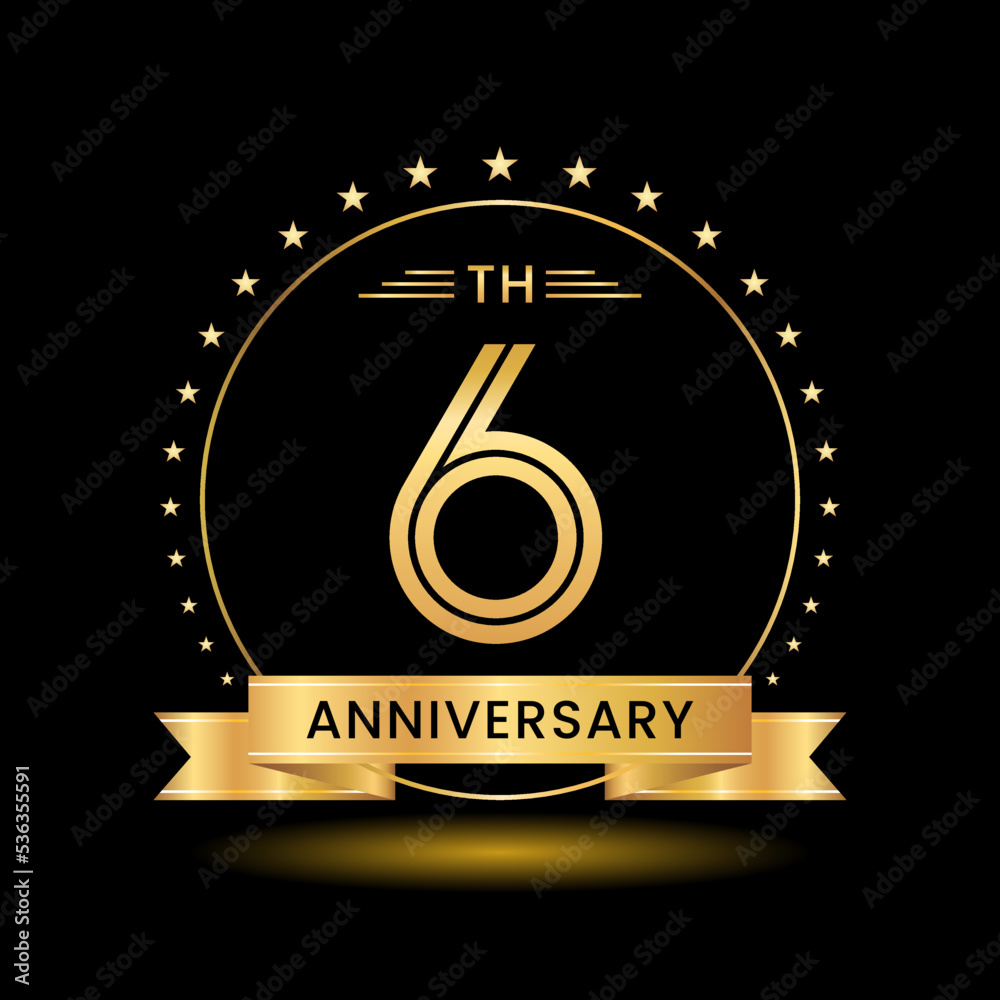 6th Anniversary, Perfect template design for anniversary celebration ...