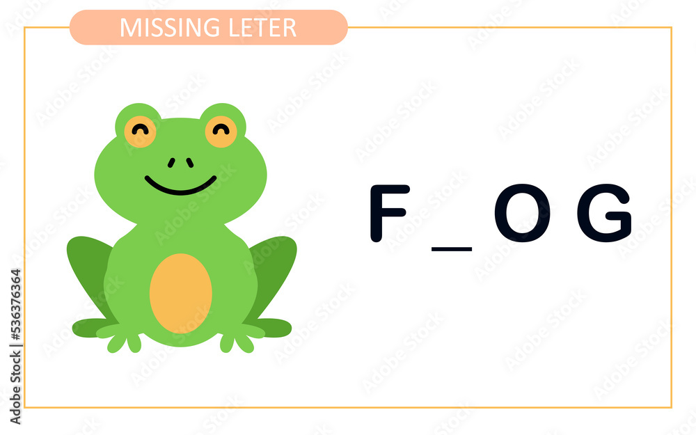 Find missing letter with frog spelling. spelling game for kids ...