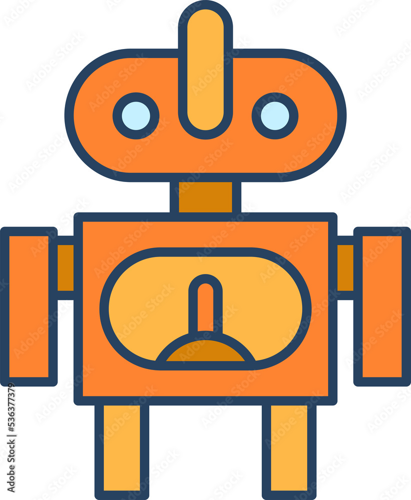 cartoon robot character avatar illustration Stock Illustration | Adobe ...