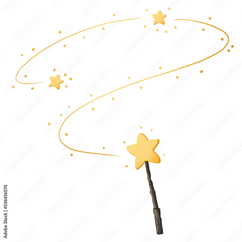 decorative magic wand with a magic trace. star shape magic wand ...