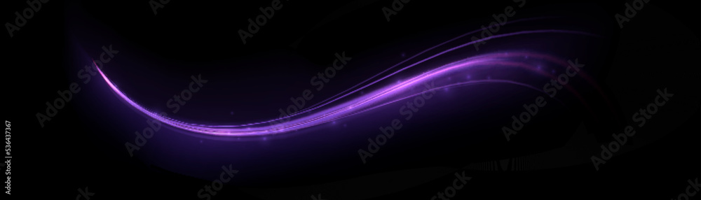 Purple light trail, wave speed, trace line twirl Stock Vector | Adobe Stock