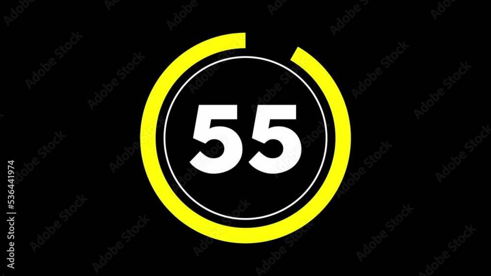 Simple 60 Seconds 1 Minute Countdown Timer Thick Numbers And