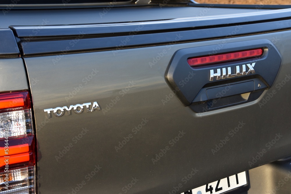 Toyota Hilux Double Cab. Markings on the body of a pick-up truck. 12-21 ...