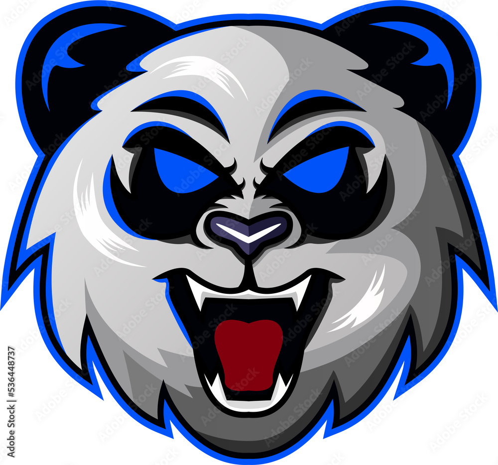 Angry panda head mascot Stock Illustration | Adobe Stock