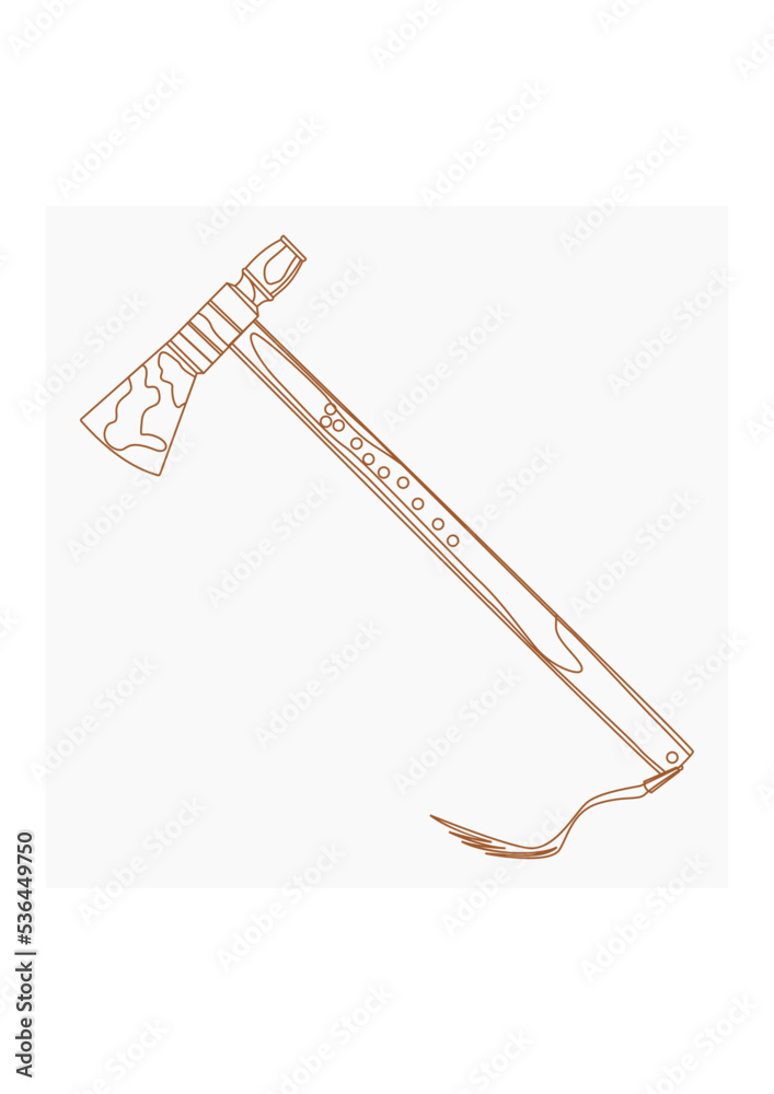 Editable Isolated Native American Tomahawk Axe Vector Illustration in ...