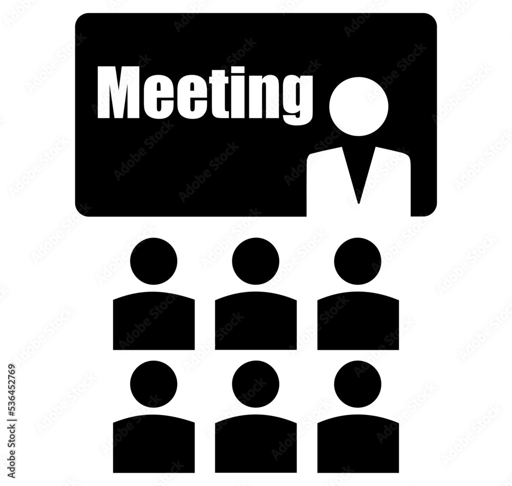 Team business meeting with teamwork and collaboration flat vector icon ...