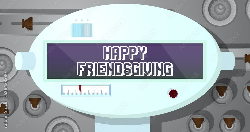 Robot Eye Showing Happy Friendsgiving Text. Animated video. Future ...