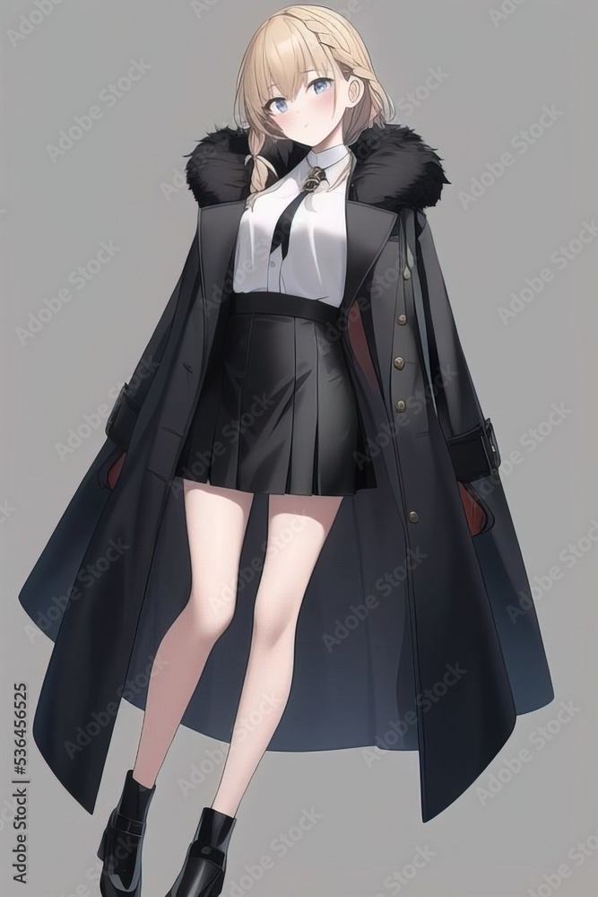 Anime girl wearing formal outfit. Generative AI Technology Stock ...
