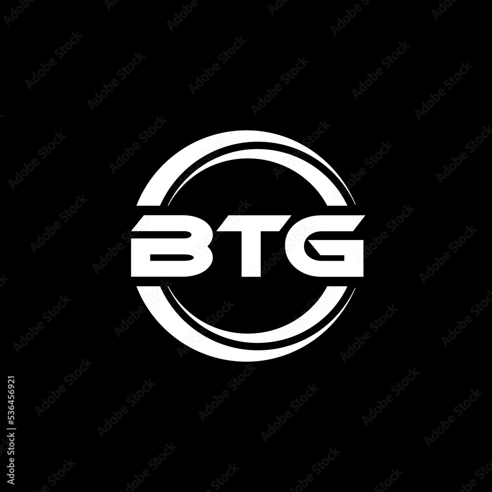 BTG letter logo design with black background in illustrator, vector ...