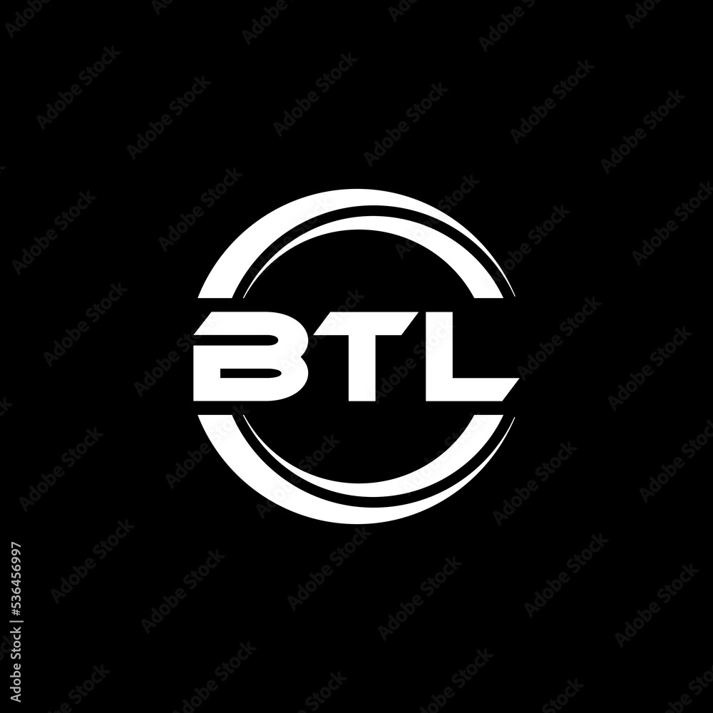 BTL letter logo design with black background in illustrator, vector ...