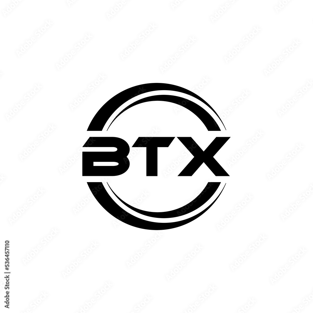 BTX letter logo design with white background in illustrator, vector ...