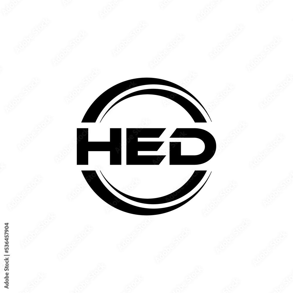 HED letter logo design with white background in illustrator, vector ...