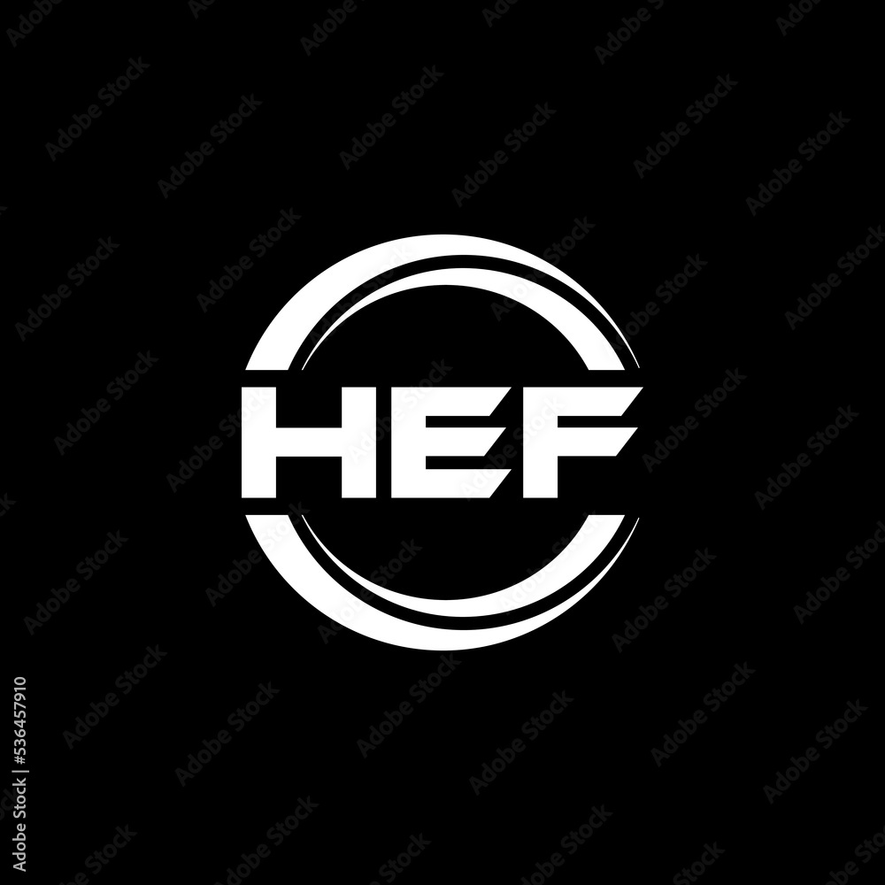 Vecteur Stock HEF letter logo design with black background in ...