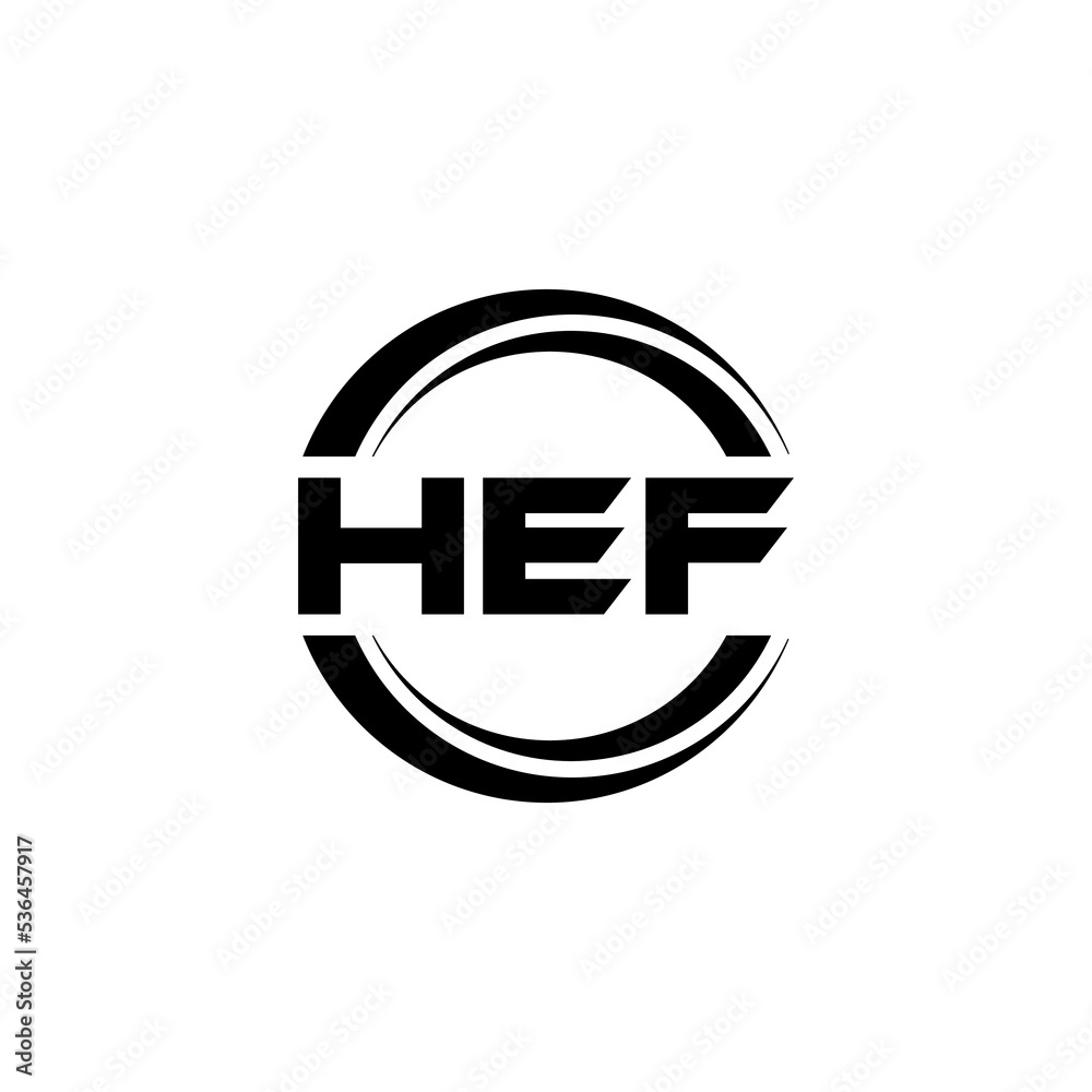 HEF letter logo design with white background in illustrator, vector ...