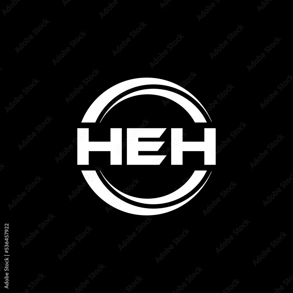HEH letter logo design with black background in illustrator, vector ...