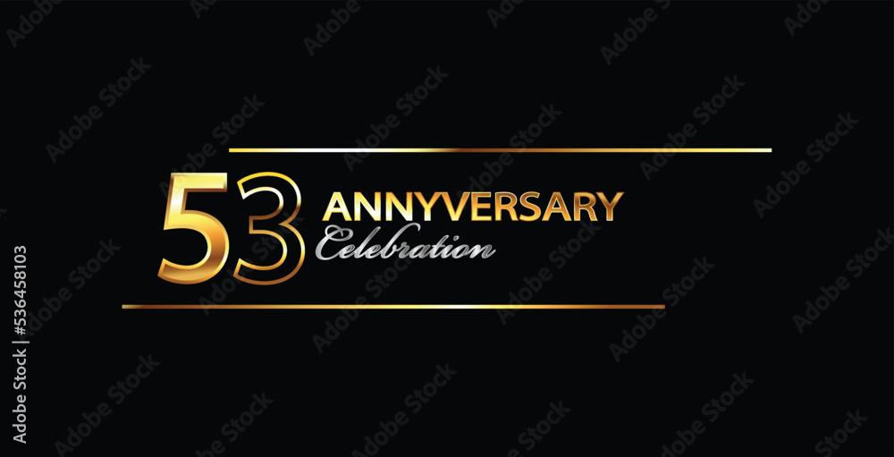 53 Year Anniversary celebration Vector Design. 53rd Anniversary ...