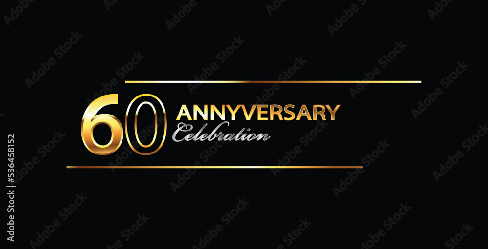 60 Year Anniversary celebration Vector Design. 60th Anniversary ...
