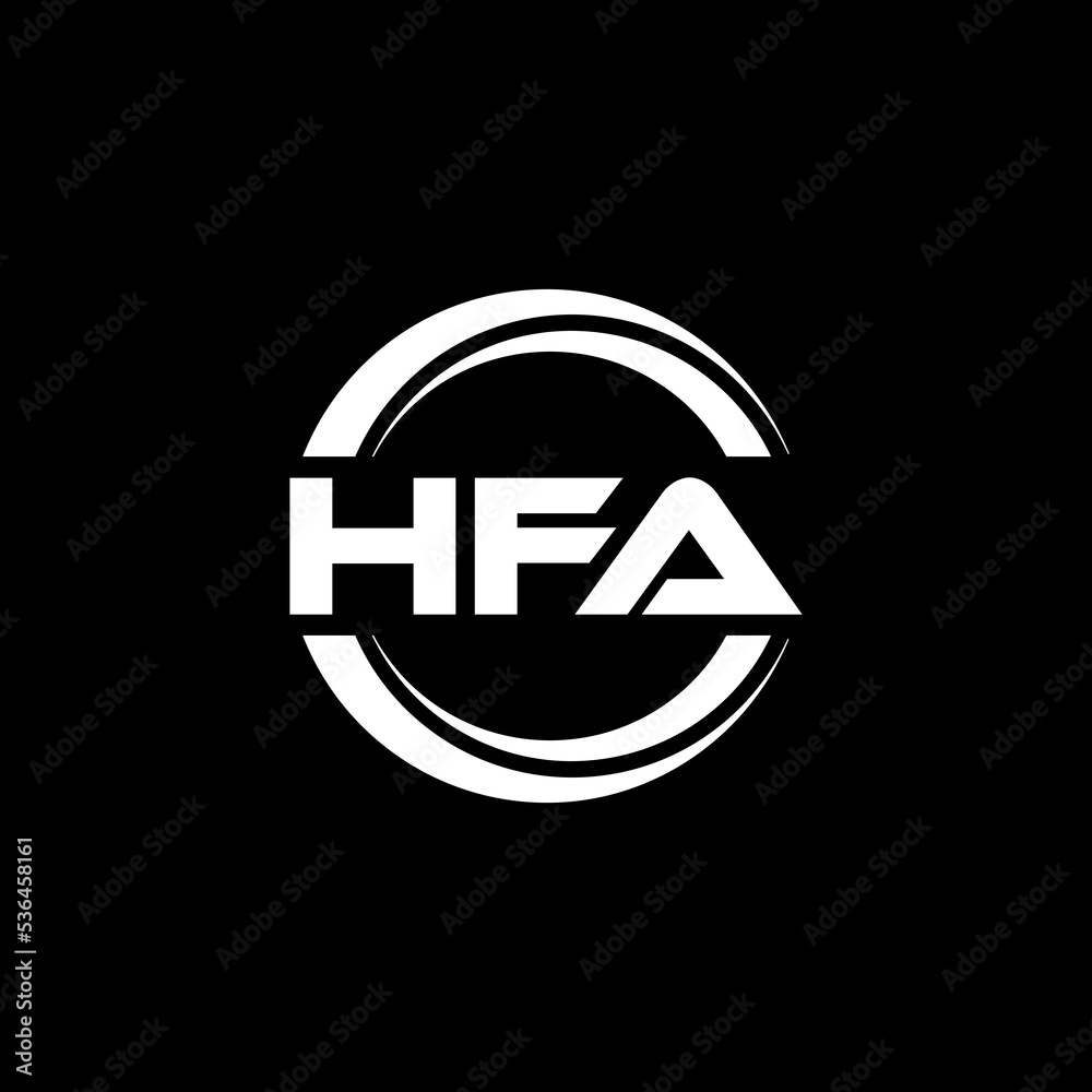 HFA letter logo design with black background in illustrator, vector ...