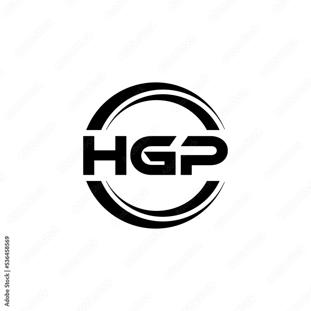 HGP letter logo design with white background in illustrator, vector ...