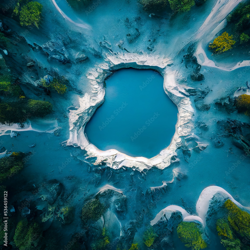 Aerial view of sea waves and fantastic Rocky coast. Summer seascape ...