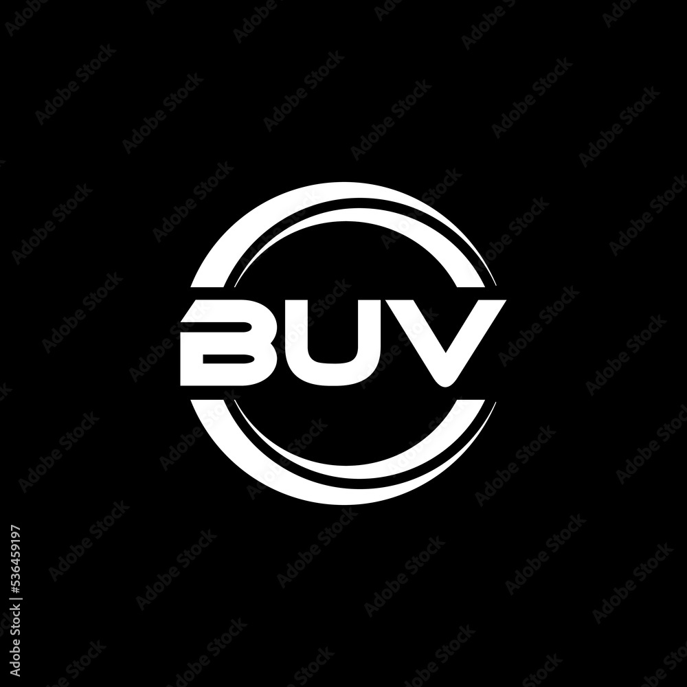 BUV letter logo design with black background in illustrator, vector ...