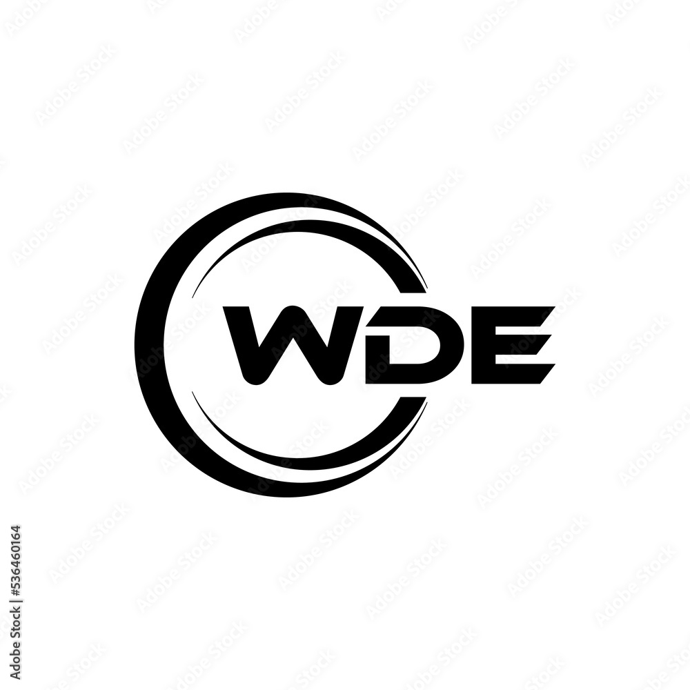 WDE letter logo design with white background in illustrator, cube logo ...