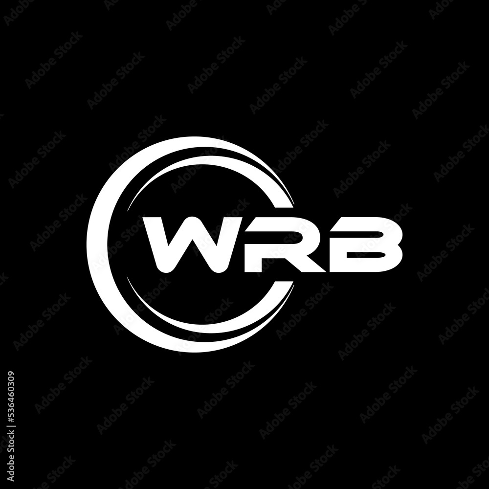 WRB letter logo design with black background in illustrator, cube logo ...