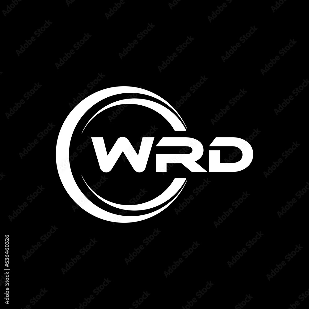 Vetor de WRD letter logo design with black background in illustrator ...