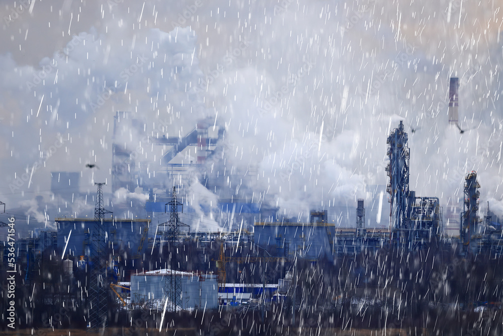 acid rain industry nature pollution carbon footprint background Stock ...