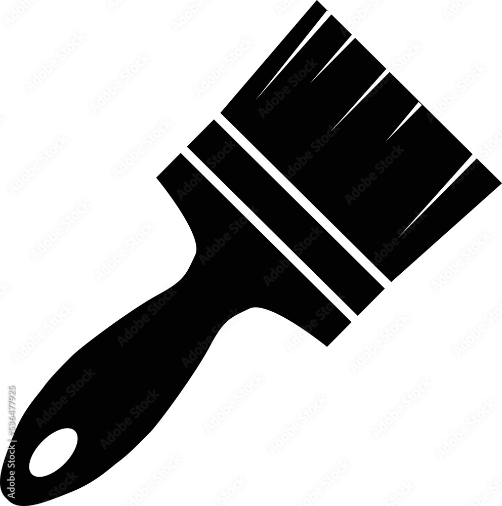 paint brush icon on transparent background. black paint brush symbol ...