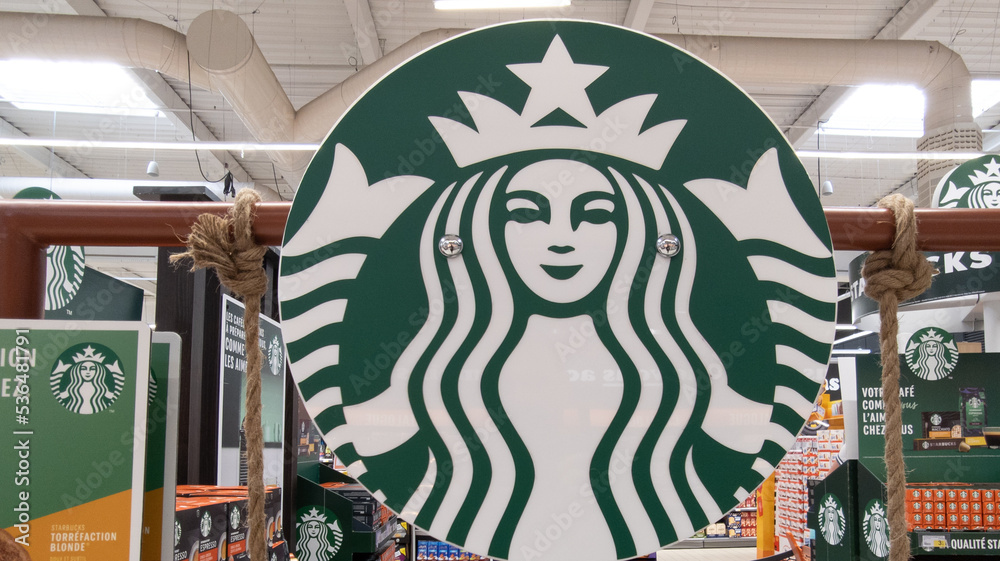 starbucks coffee house green logo text and round sign American cafe ...