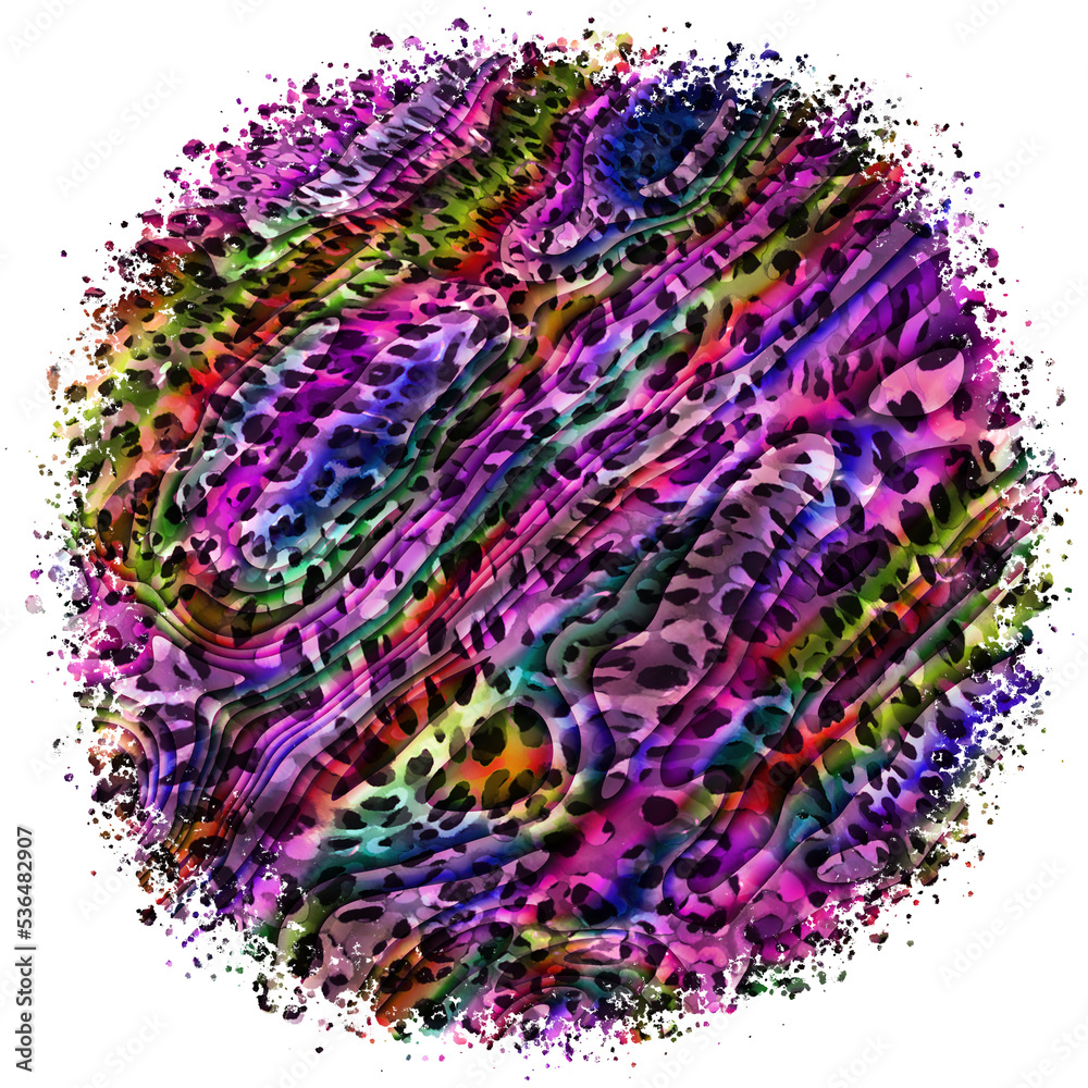 Abstract leopard brush stroke png,Animal skin Abstract multicolor png ...